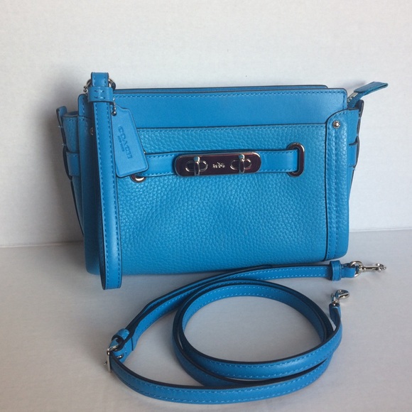 Coach | Bags | Coach Swagger Crossbody Wristlet Blu | Poshmark
